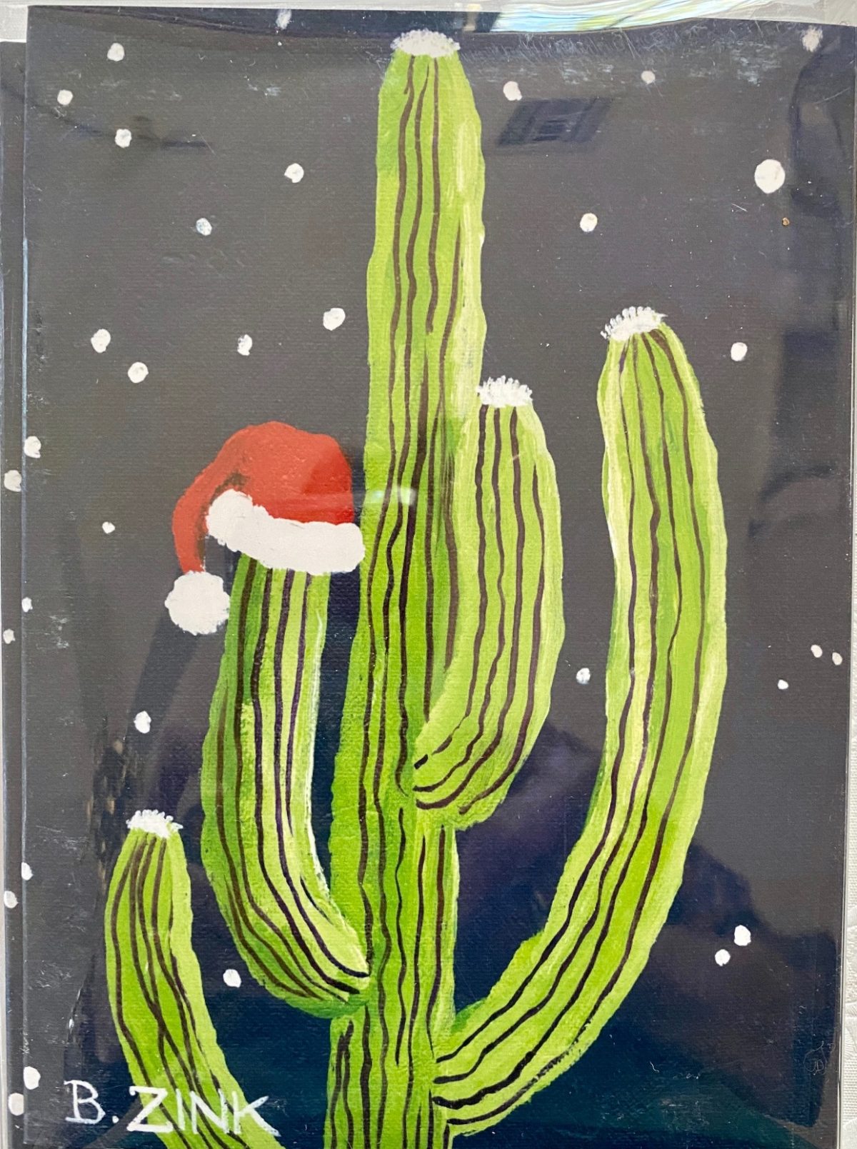 Holiday Cards CHR-1118Santa Quail with Ornaments 1 - Beth Zink Art