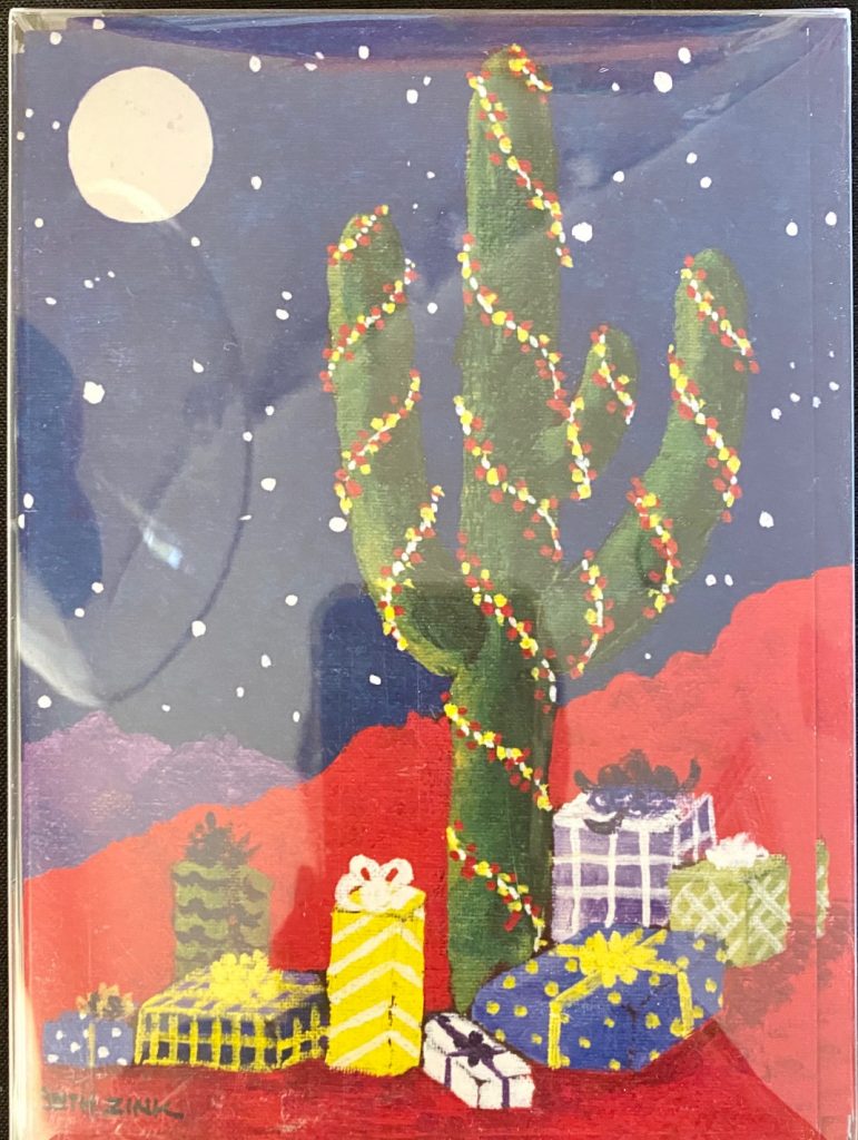 Holiday Cards CHR-1118Santa Quail with Ornaments 1 - Beth Zink Art