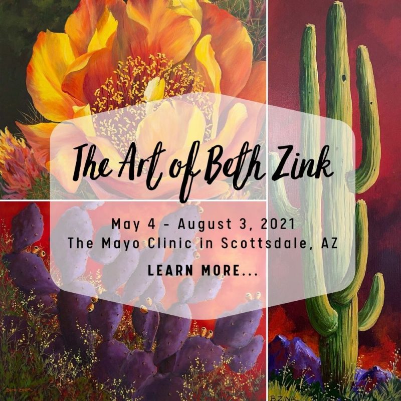 Beth Zink Art - Vibrant Contemporary Cactus Floral & Landscape Paintings